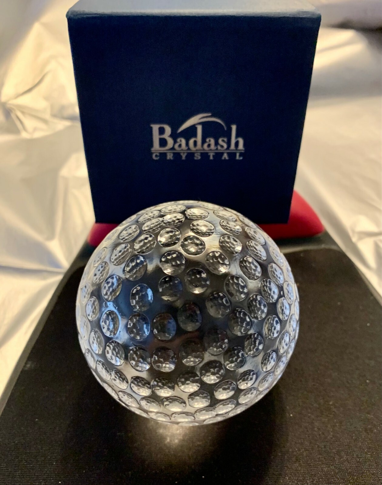 NEW CRYSTAL GOLF BALL PAPERWEIGHT by BADASH CRYSTAL NEW in BOX! | eBay