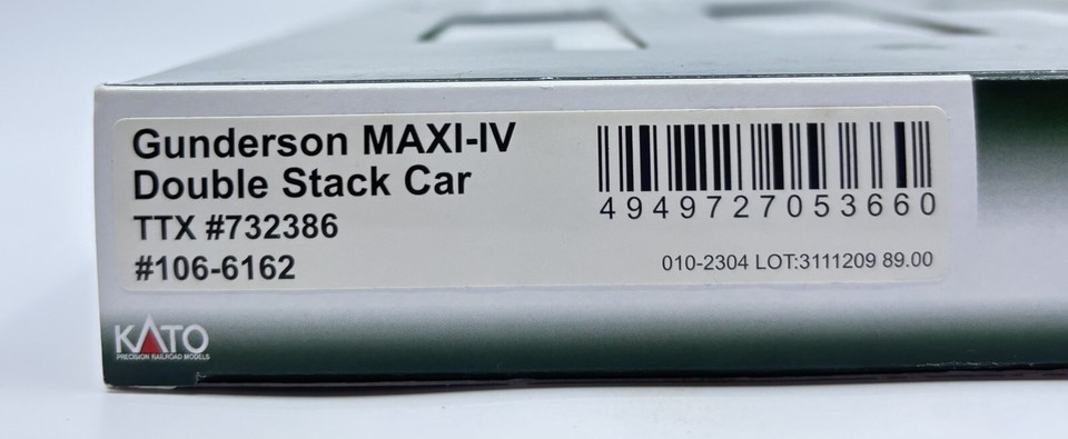 N Scale KATO 106-6162 TTX Gunderson MAXI-IV Double Stack Car W/EMP Container 3PK | eBay