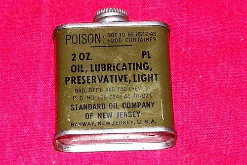 Old Vietnam US Army Rifle Lube Standard Oil Co Company of New Jersey GI ...
