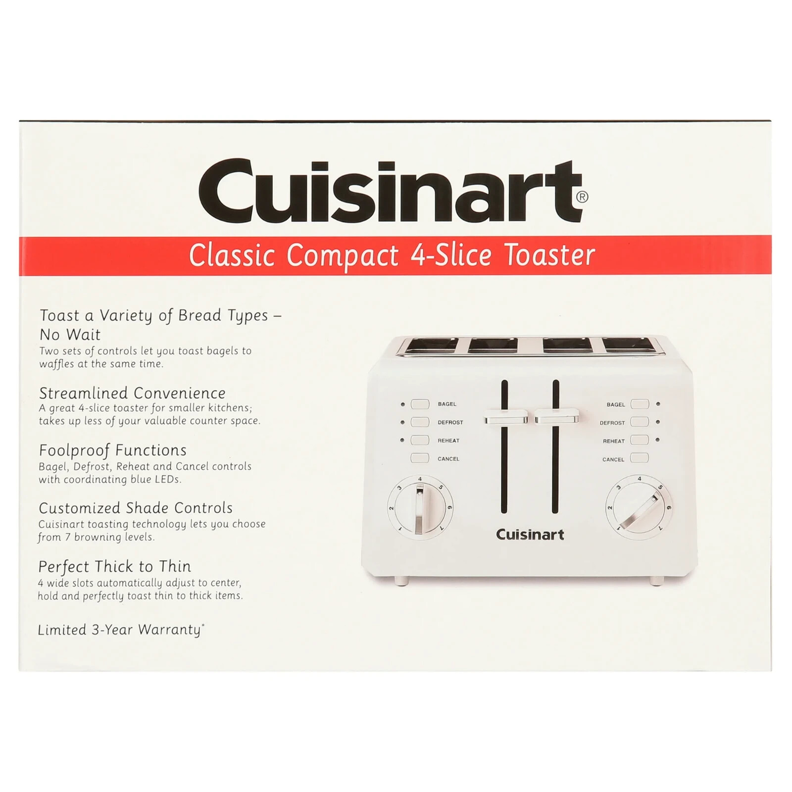 Cuisinart Toasters 4 Slice Compact Plastic Toaster, New, CPT-142P1 | eBay