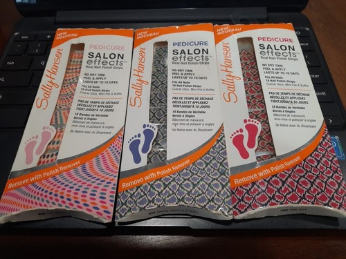 (Lot of 3) Sally Hansen Pedicure Salon Effects Strips, 301 Snake Rattle ...
