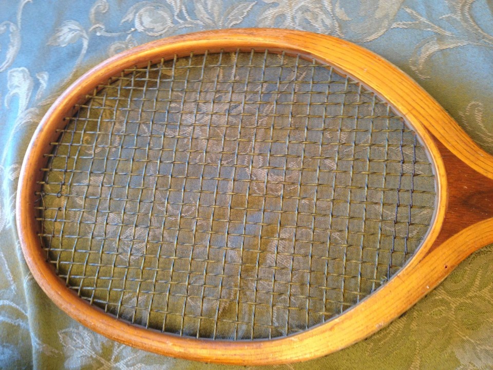 ANTIQUE VINTAGE EARLY SOLID WOOD TENNIS RACQUET | eBay