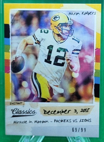 Aaron Rodgers 2018 PANINI CLASSICS INSTANT CLASSICS GOLD /99 Packers | eBay