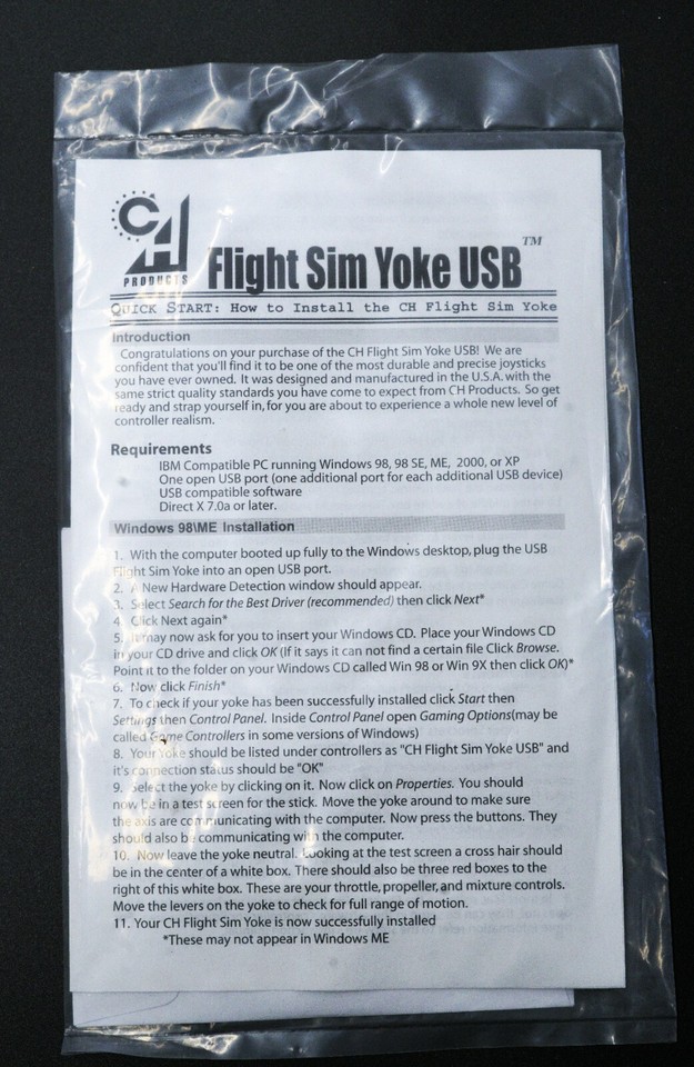 CH Products Flight Sim Yoke USB Model FSY211U Flight Simulator ...