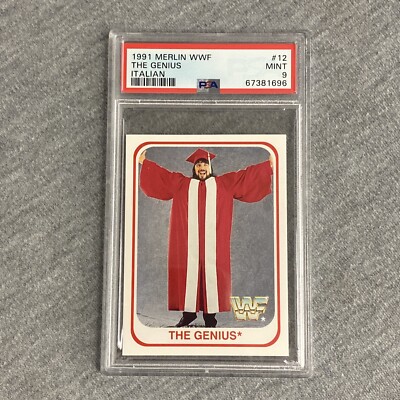 1991 Merlin WWF #12 The Genius Italian PSA 9 "Leaping" Lanny Poffo | eBay