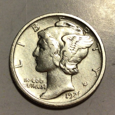 Key 1921 Mercury Silver Dime, Rare Choice XF+. Beautiful Superb Coin ...