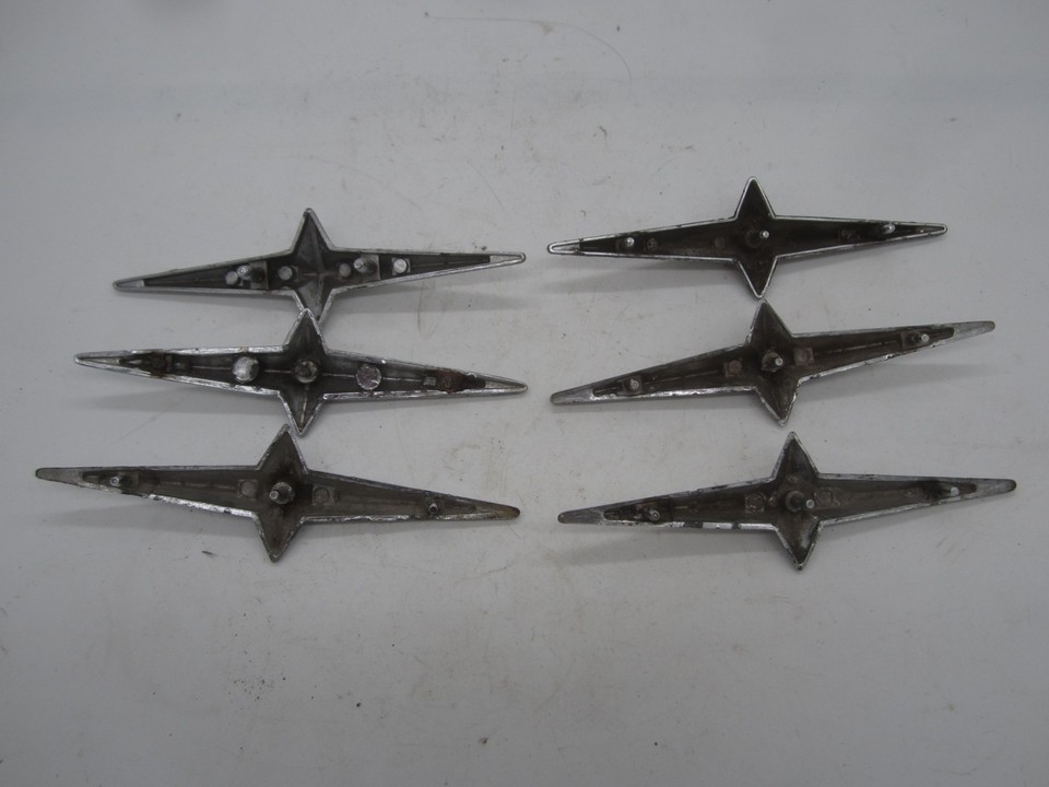54-58 Pontiac Catalina Star Chief Chieftain Chrome Star Emblem Lot of 6 ...