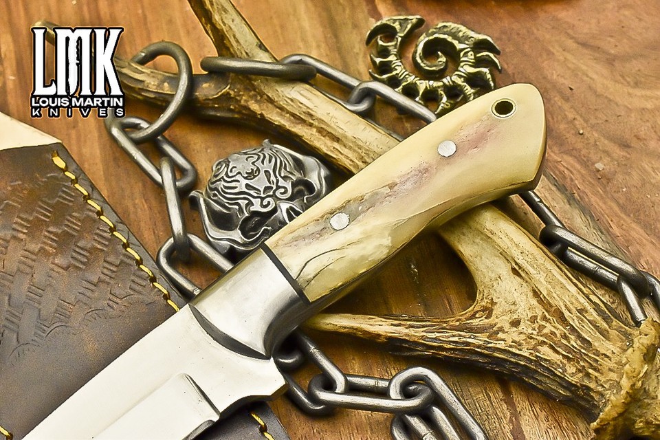 LMK Custom Full Tang Knife AUS-8 Steel Bone Steel Guard Everyday Carry ...