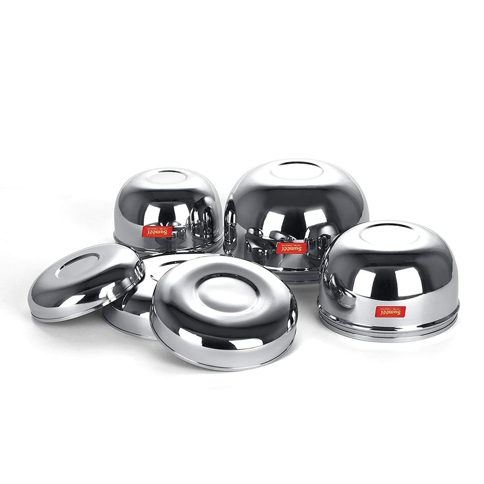 Stainless Steel Heavy Gauge Mirror Finish Storage Containers, Set of ...