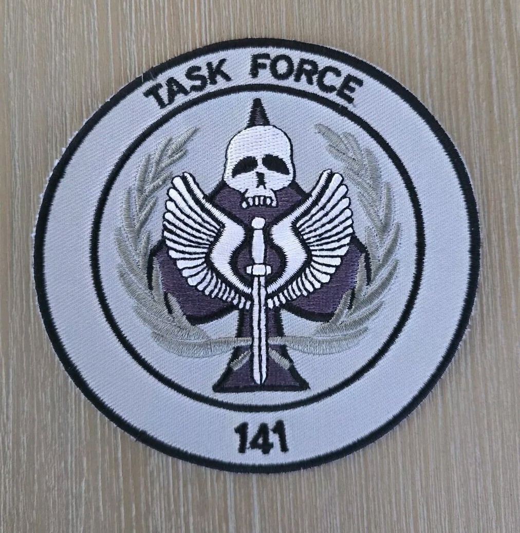 CALL OF DUTY TASK FORCE 141 LOGO SPECIAL OPERATIONS TACTICAL GRAY IRON ...