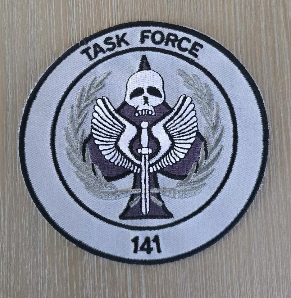 CALL OF DUTY TASK FORCE 141 LOGO SPECIAL OPERATIONS TACTICAL GRAY IRON ...