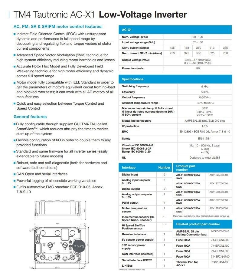 Motenergy ME1616 PMAC Brushless Motor EV Car Kit Sevcon Controller Dc ...