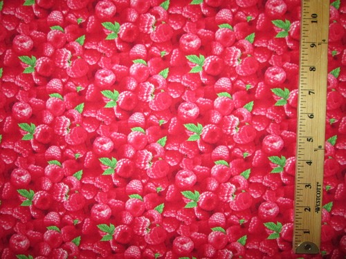 RASPBERRY REALISTIC RASPBERRIES FRUIT FOOD COTTON FABRIC BTHY | eBay