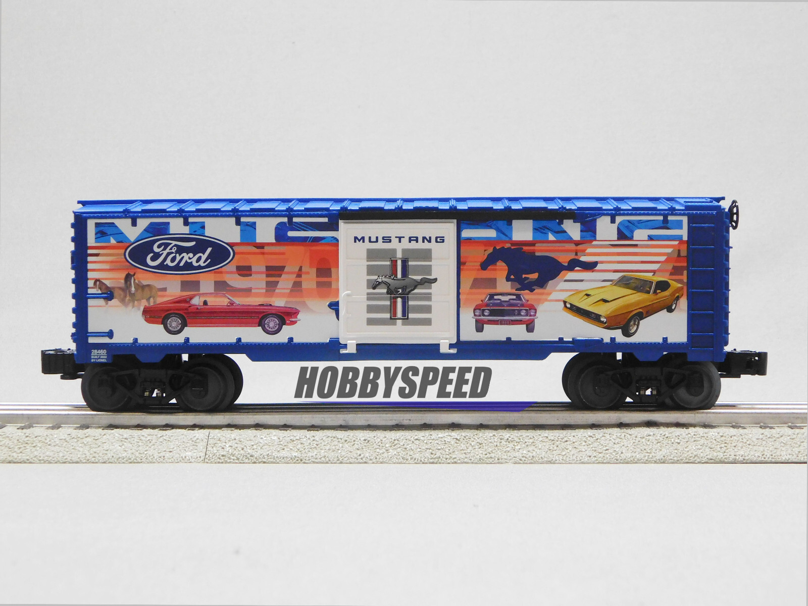 LIONEL FORD VINTAGE MUSTANG BOXCAR O GAUGE blue oval pony railroad ...