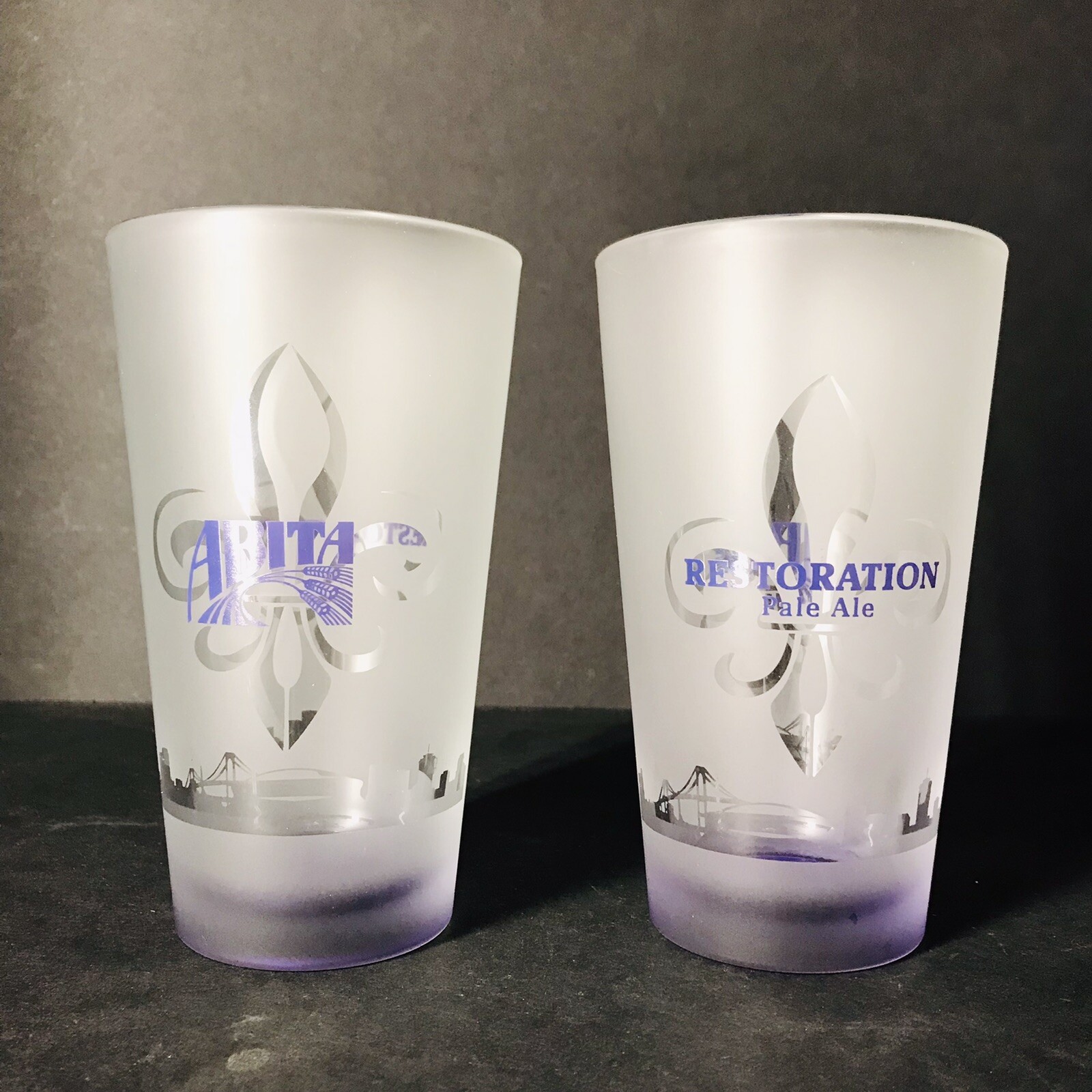 Set Of 2 Abita Restoration Pale Ale Frosted NOLA City Skyline Pint ...