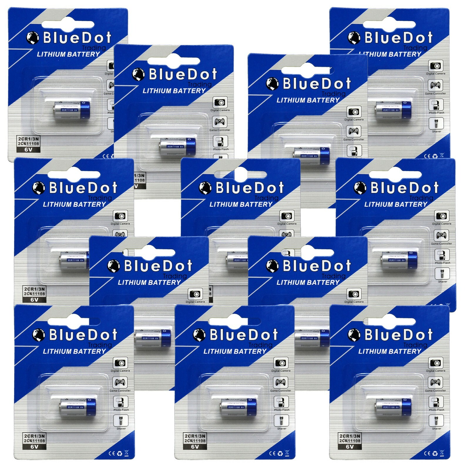 US SELLER ~ 12 2CR1/3N WC2CR13N (L28PX, L544) 6-Volt Coin Battery ...