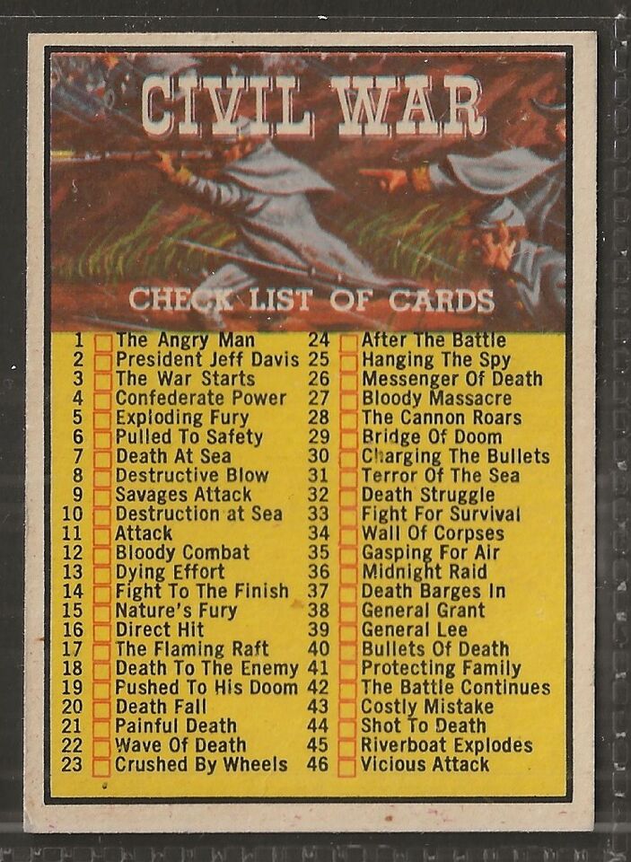 A&BC-CIVIL WAR NEWS 1965 (TITLE 44mm)-#88- UNMARKED CHECKLIST - QUALITY ...