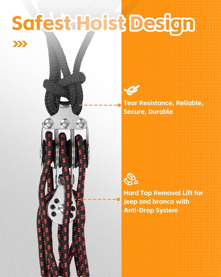 Hard Top Removal Lift fit for Jeep Wrangler Ford Bronco Hardtop Hoist ...