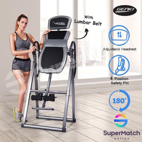 Genki Gravity Inversion Table Heavy Duty Back Inverter Home Adjustable ...