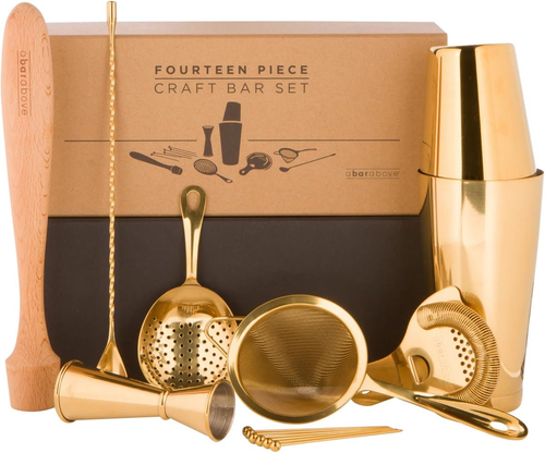 14-Piece Professional Bartender Gift Set, Premium Barware Accessories ...