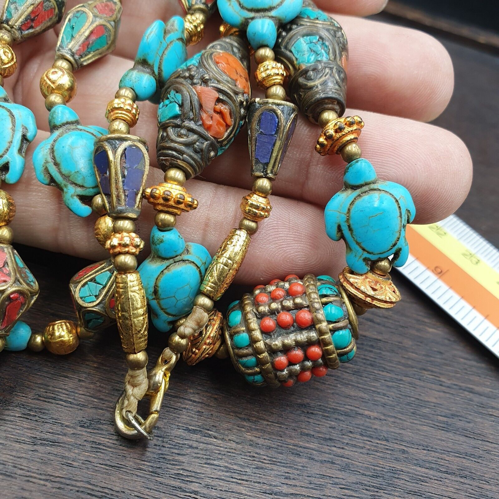 Turquoise,Hawlite Stone Tibetan Nepal Necklace Boho Ethnic Jewelry 40 ...