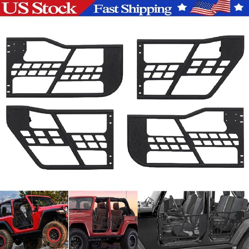 4PCS Tube Half Doors Off Road Tubular Trail Doors For Jeep Wrangler JK ...