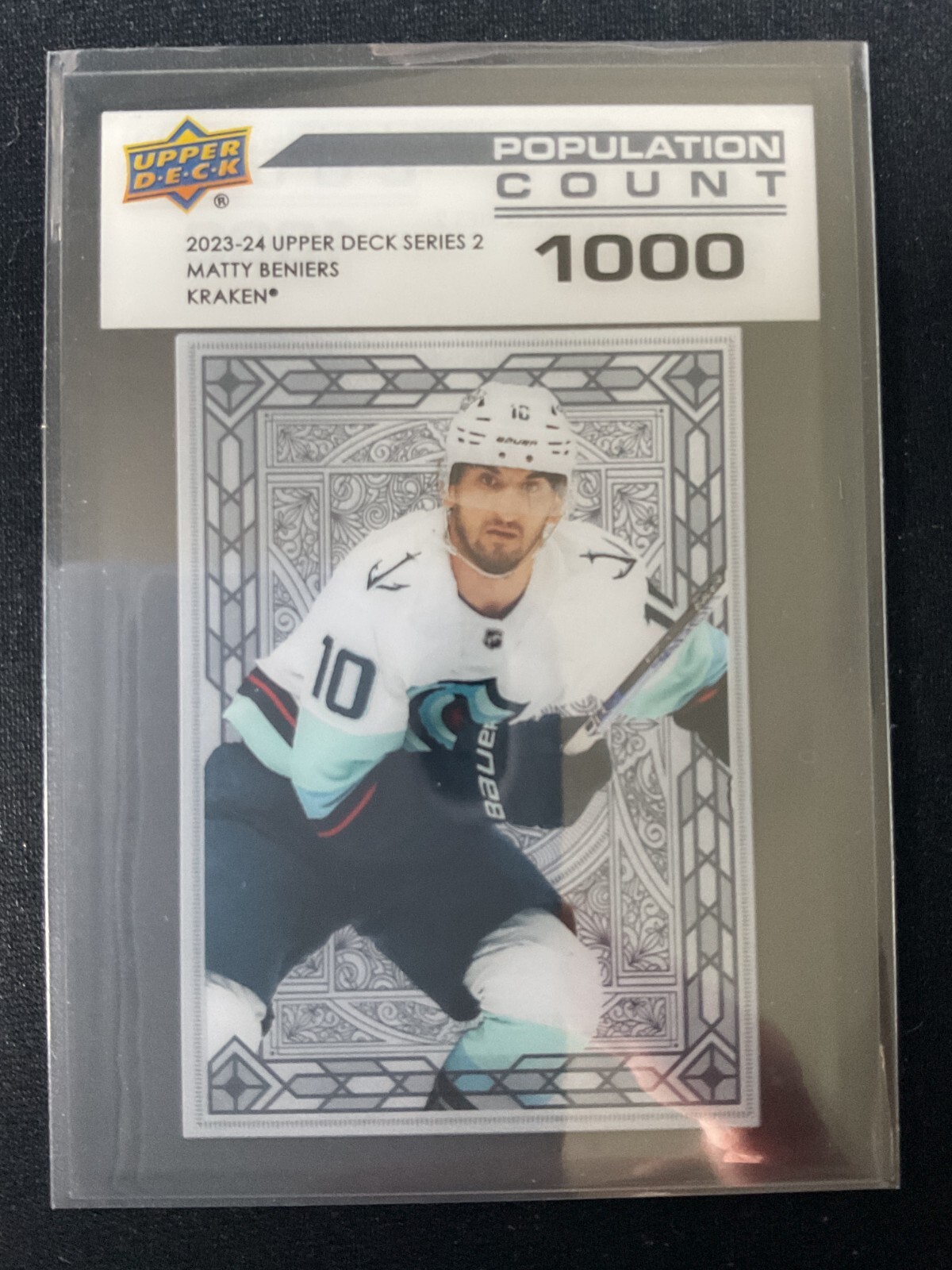 Matty Beniers 2023-24 Upper Deck Series 2 Population Count 1000 Card # ...