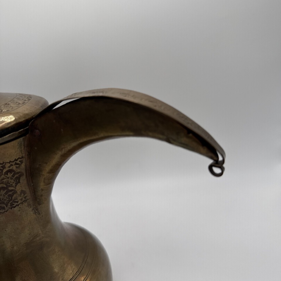 Antique Large Brass Middle East Bedouin Dallah Coffee Pot Arabesque ...
