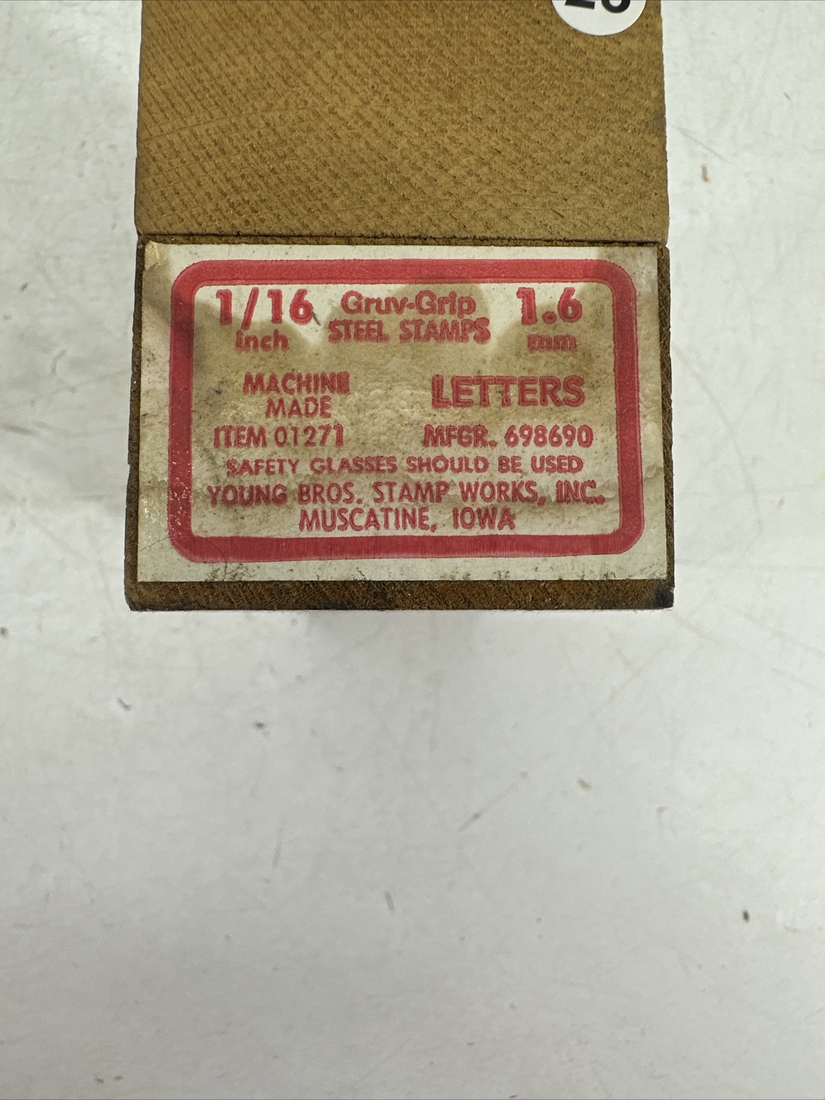 Young Bros 1/16 1.6 Gruv-Grip Hand Cut Steel Stamps Item 01271 | eBay