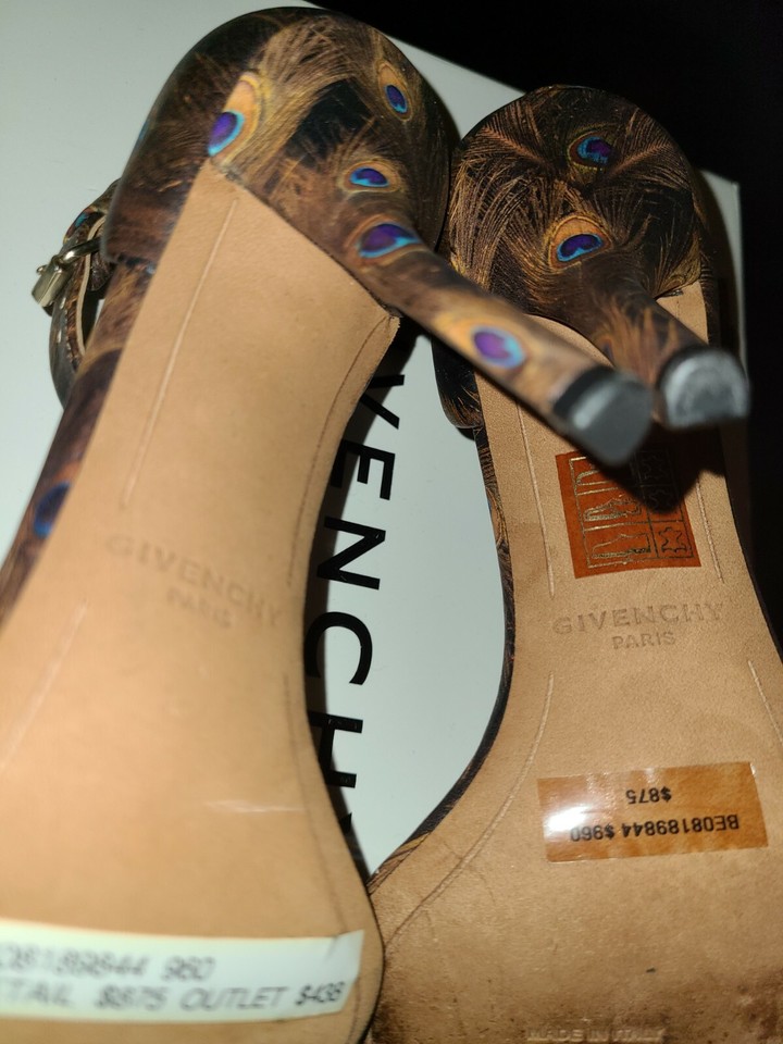 Givenchy High Heel Sandals Size 37 Peacock Pattern | eBay