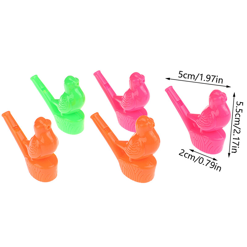 5Pcs Water Bird Whistle Colorful Plastic Party Whistles Noise Maker ...