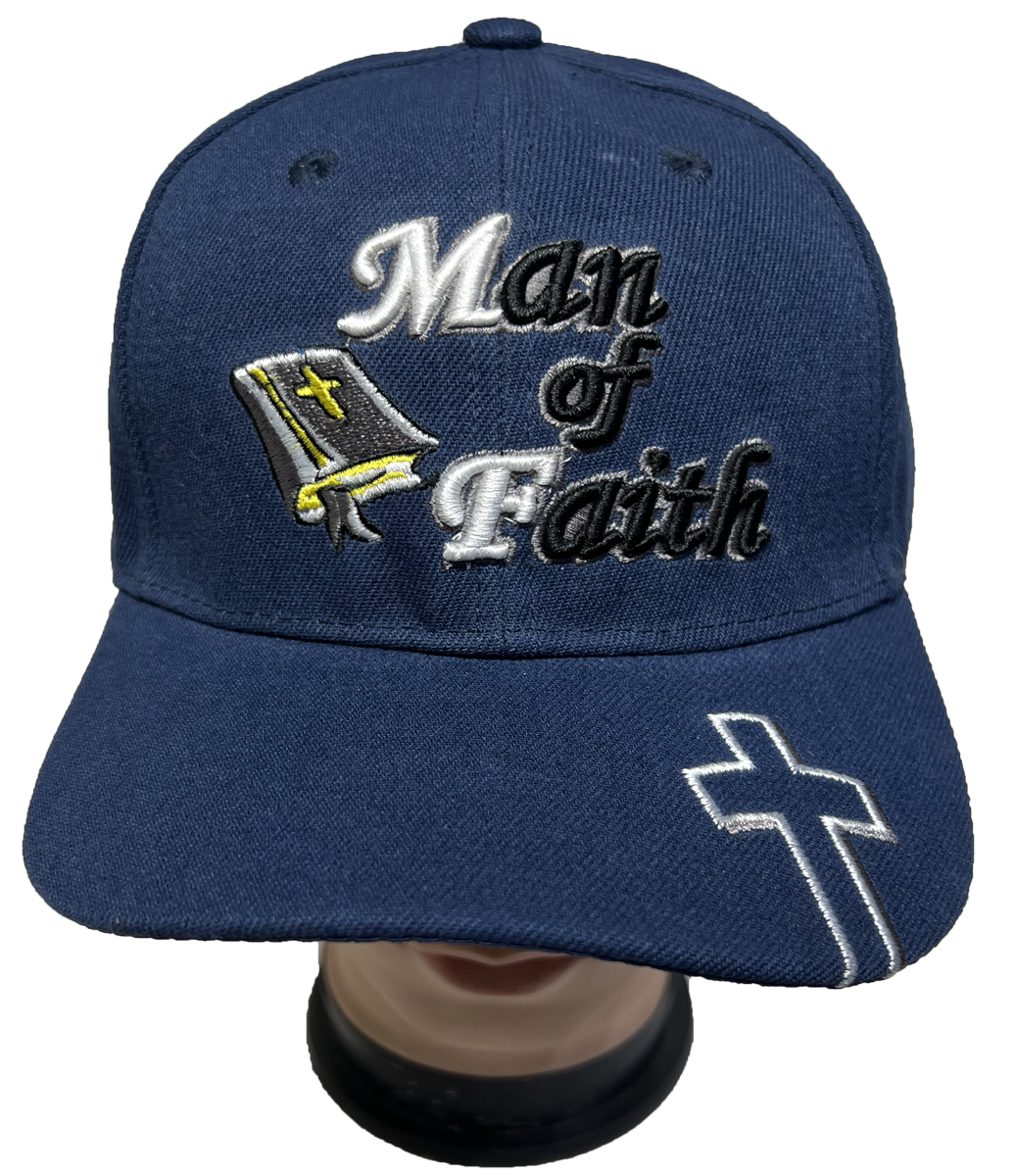 MAN OF FAITH Cross Religion Embroidered Adjustable Baseball Cap Hats ...