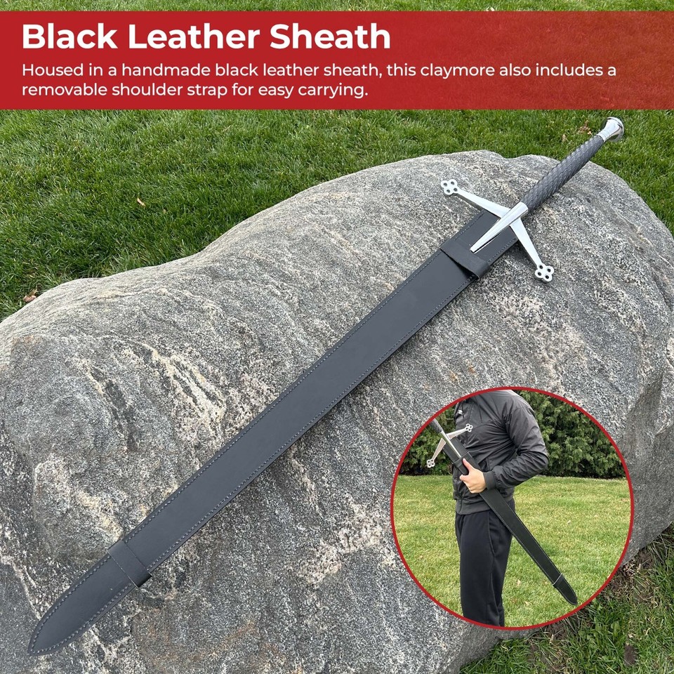 Scottish Highlands Clansman Great Claymore Sword Leather Sheath Overall ...