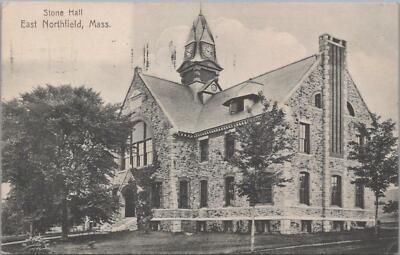 Postcard Stone Hall East Northfield MA 1911 | eBay