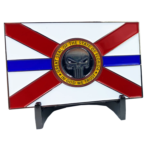 CL2-017 Florida Police Thin Blue Line American Flag FHP Miami Fort ...