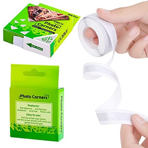 Aneco 600 Pieces Clear Self-Adhesive Picture Mounting Corner Stickers ...