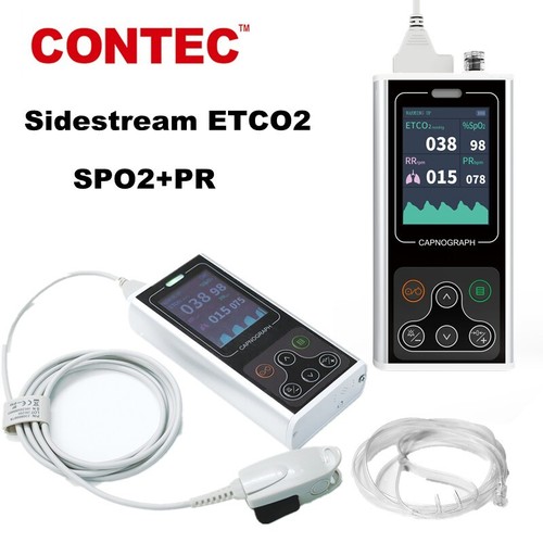 Handheld Sidestream Capnograph LCD EtCO2 Patient Monitor SpO2 Alarm ...