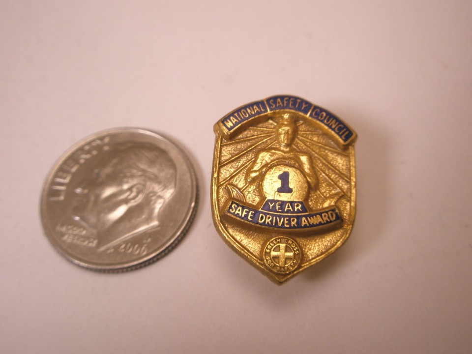 Safe Driver 1 Year Natl Safety Council Vintage SCREW BACK Tie Tack ...