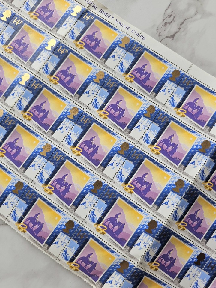 1988 Christmas 14p Stamp Sheet 'Journey To Bethlehem' Uncirculated MNH ...