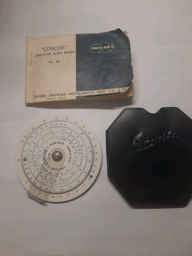 Old Stock Vintage Concise Circular Slide Rule No. 28 Made in Japan Case ...