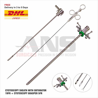 ANS Cystoscopy Sheath With Obturator 19Fr + Cystoscopy Grasper 5Fr/45cm ...