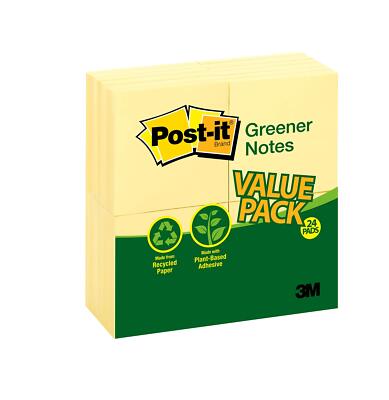 Post-it Greener Notes, 3 in x 3 in, 24 Pads, America's #1 Favorite ...