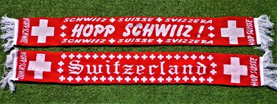 Schweiz Schal "HOPP SCHWIIZ" WM EM Schweizerpsalm SUI SUISSE Scarf ...