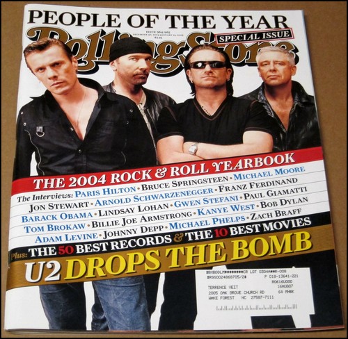12/30/2004 1/13/2005 Rolling Stone Magazine U2 Bono POY Snoop Kanye ...