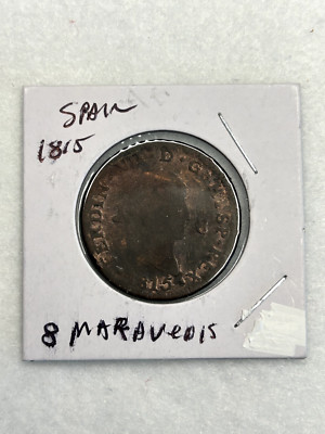 1815 | Spain | 8 Maravedis Coin | FERNANDO VII | Good Condition ...