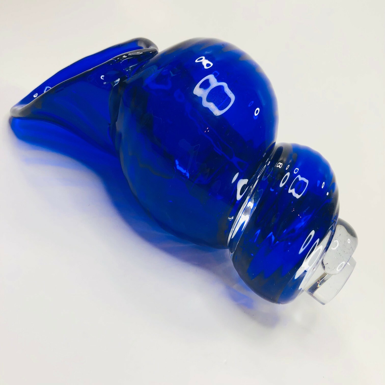 Art Glass Cobalt Blue Conch Shell Sculpture Signed Dated Vintage | eBay