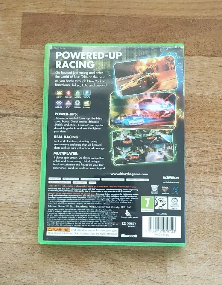 BLUR (Microsoft Xbox 360, 2010) PAL Car Racing Game with Manual ...