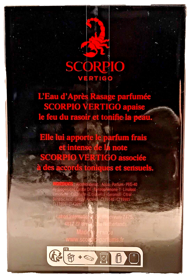 AFTER SHAVE SCORPIO VERTIGO FOR MAN NUOVO 100ML/3.4 FL.OZ NEW IN SEALED ...