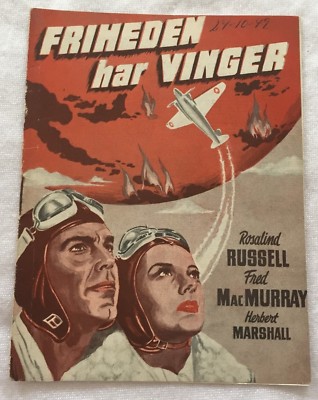 Flight for Freedom Rosalind Russell Fred MacMurray 1943 Danish Movie ...