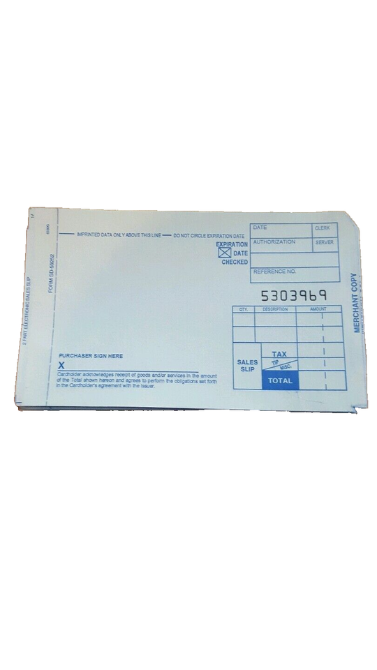 40 Packs, 100 SHORT 3 PART Credit Card Manual Imprinter Sales Slip ...